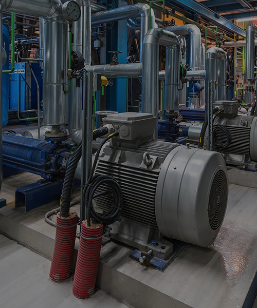 compressor in situ with TICO materials isolating noise & vibration